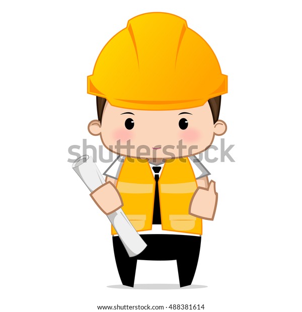 Cartoon Engineer Stock Vector (Royalty Free) 488381614