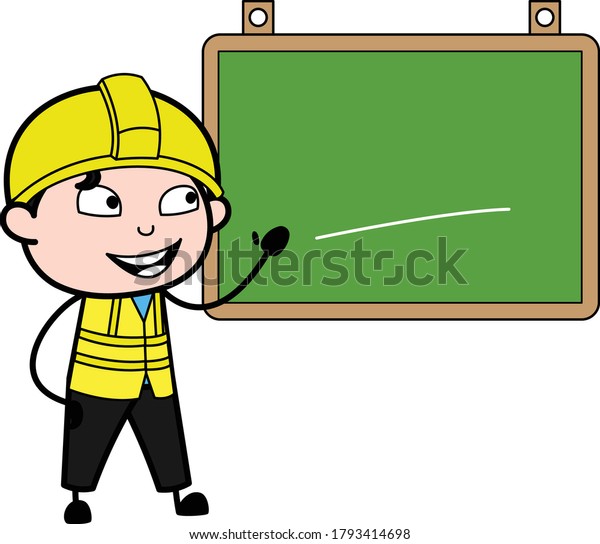 Cartoon Engineer Classroom Board Character Design Stock Vector (Royalty ...