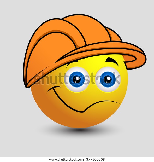 Cartoon Engineer Emoji Smiley Emoticon Vector: immagine vettoriale ...