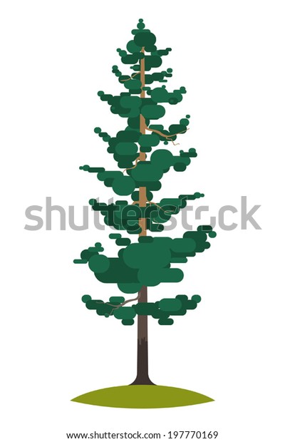 Cartoon Evergreen On Transparent Background Stock Vector (Royalty Free ...