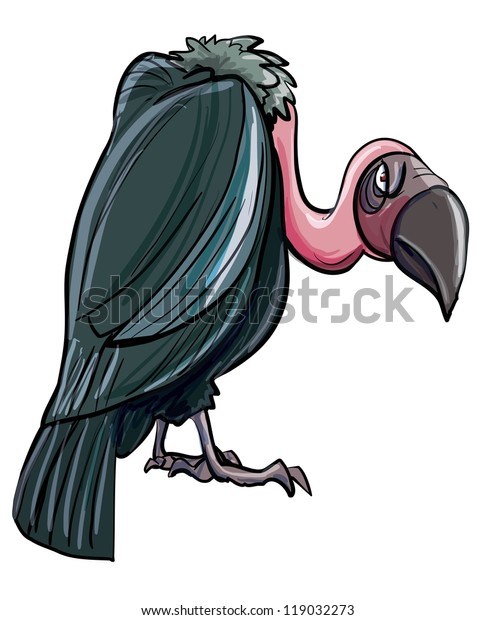 Cartoon Evil Looking Vulture Isolated On Stock Vector (Royalty Free ...
