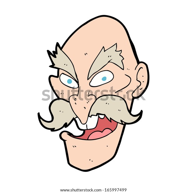 Cartoon Evil Old Man Face Stock Vector (Royalty Free) 165997499