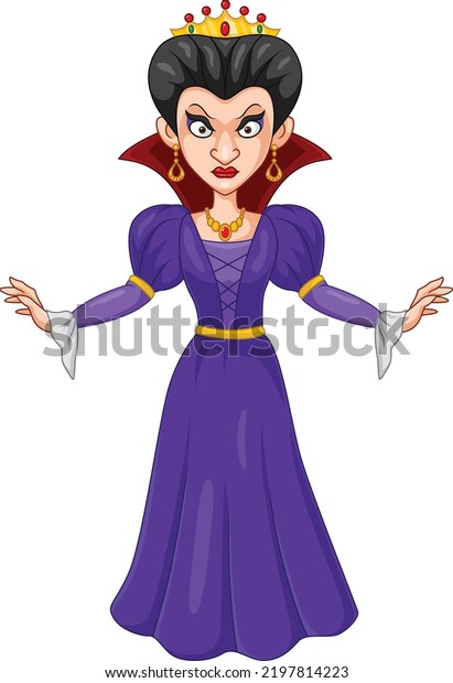 Cartoon Evil Queen On White Background Stock Vector (Royalty Free ...