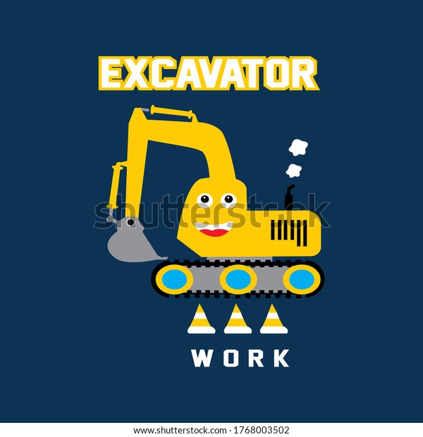 Cartoon Excavator Design Vector Art Stock Vector (Royalty Free ...