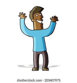 Cartoon Excited Man Stock Vector (Royalty Free) 203407975 | Shutterstock