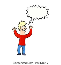 Cartoon Excited Man Speech Bubble Stock Vector (Royalty Free) 243478015 ...