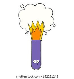 Cartoon Exploding Chemicals Test Tube Stock Vector (Royalty Free ...