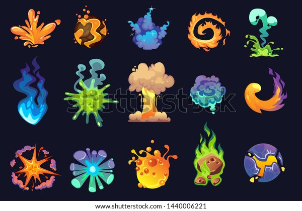 Cartoon Explosion Icon Set Boom Effect Stock Vector (Royalty Free ...