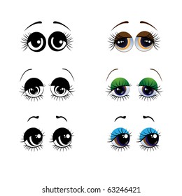 Cartoon Eye Set Vector Illustration Stock Vector (Royalty Free ...