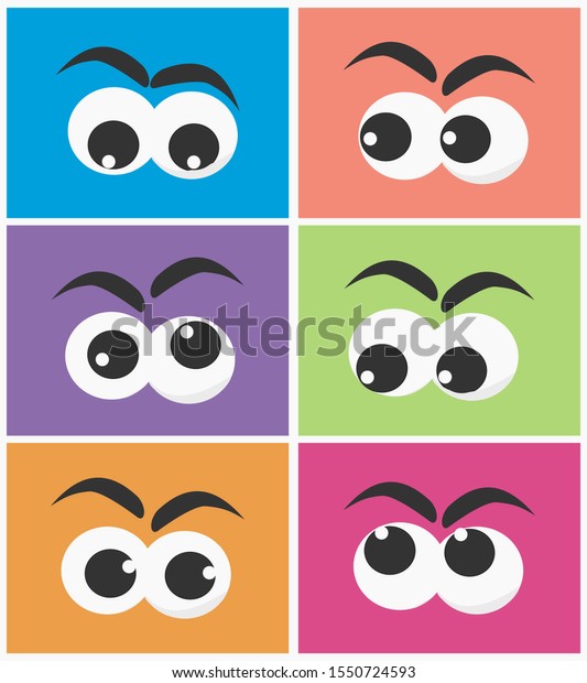 Cartoon Eyes Character Looking Each Other Stock Vector (Royalty Free ...