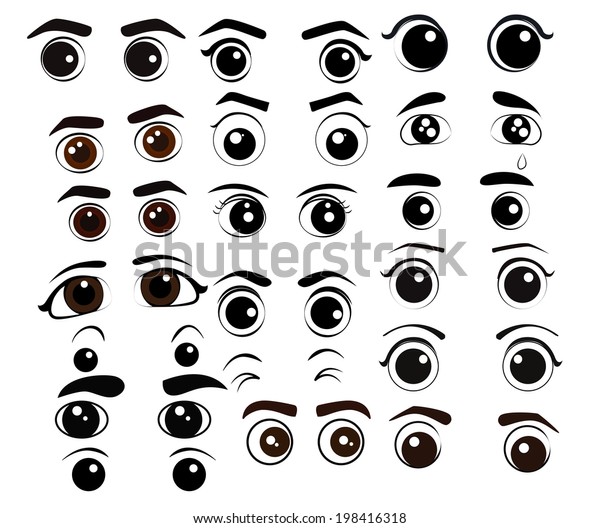Cartoon Eyes Collection Vector Set 库存矢量图（免版税）198416318