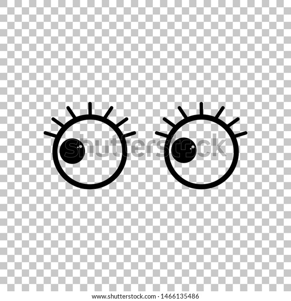Cartoon Eyes Eyelashes Looking Left Black: เวกเตอร์สต็อก (ปลอดค่า ...