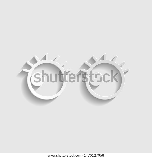 Cartoon Eyes Eyelashes Looking Left Paper Stock Vector (Royalty Free ...