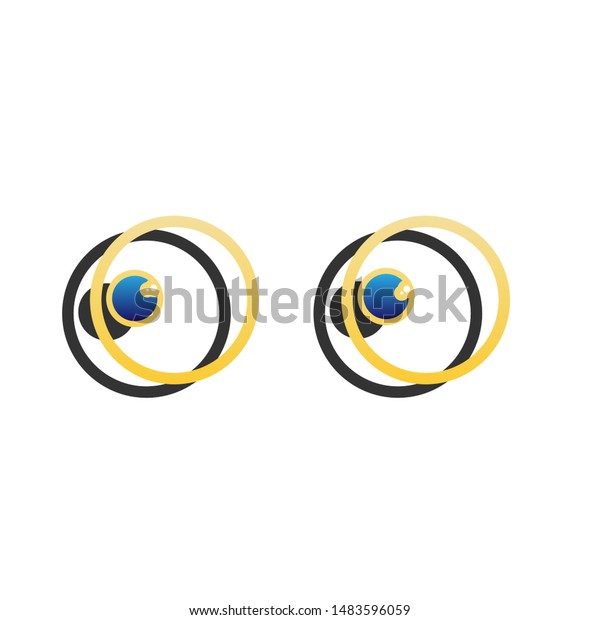 Cartoon Eyes Looking Left Blue Icon Stock Vector (Royalty Free ...