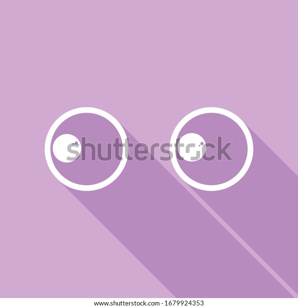 Cartoon Eyes Looking Left White Icon Stock Vector (Royalty Free ...