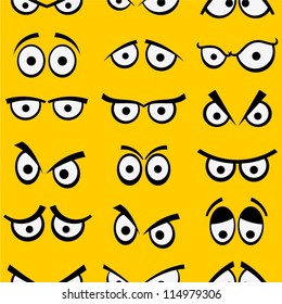 Cartoon Eyes Seamless Pattern Stock Vector (Royalty Free) 120115432