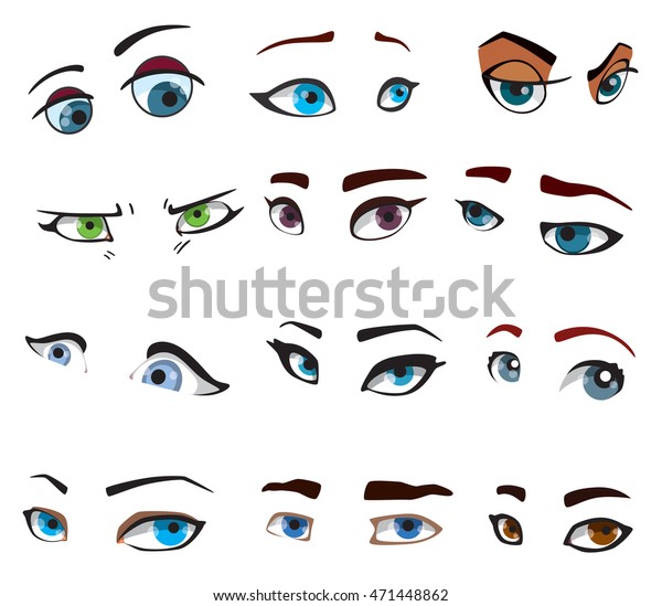 Cartoon Eyes Set Stock Vector (Royalty Free) 471448862