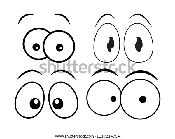 cartoon eyes set for comic book vector design isolated on white