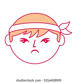 Vektor Stok Cartoon Face Angry Chinese Man (Tanpa Royalti) 1016458909 ...