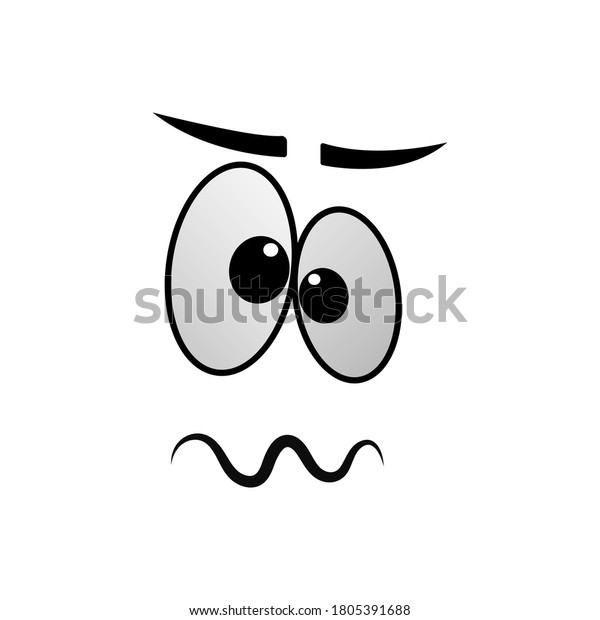 Cartoon Face Confusedcartoon Face Expression Vector Stock Vector ...
