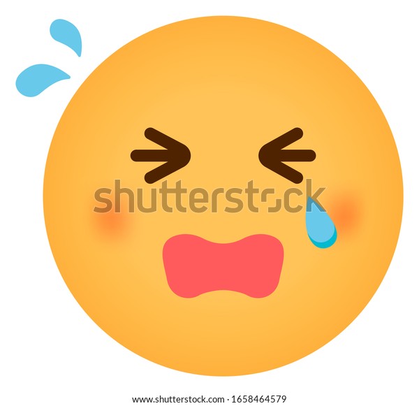 Cartoon Face Emoticon Vector Illustration Crying Stock Vector (Royalty ...