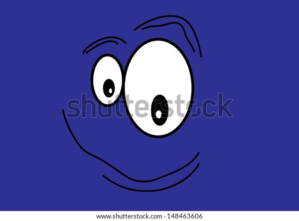 Cartoon Face On Blue Background Vector Stock Vector (Royalty Free ...