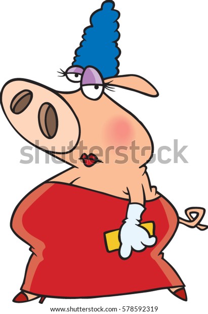 Cartoon Fancy Pig Stock Vector (Royalty Free) 578592319 | Shutterstock