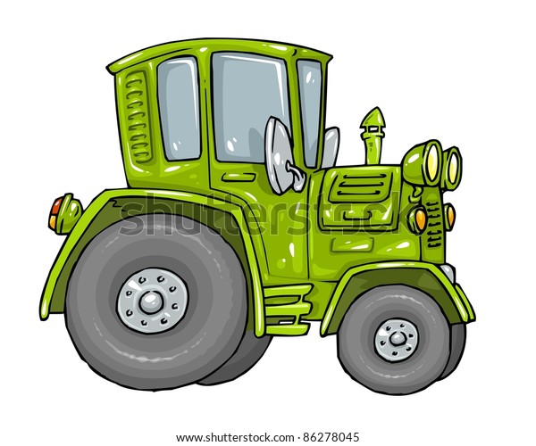 Cartoon Farm Tractor Stock Vector (Royalty Free) 86278045