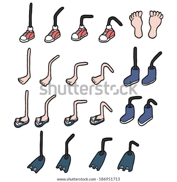 Cartoon Feet Set Stock Vector (Royalty Free) 186951713