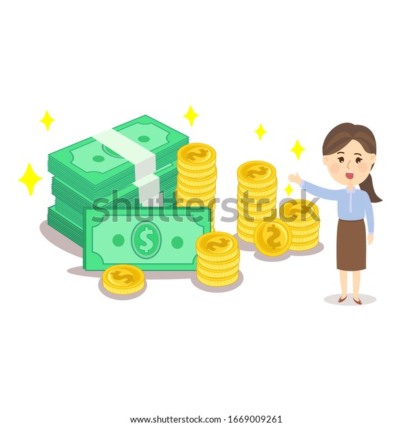 Cartoon Female Money Vector Stock Vector (Royalty Free) 1669009261 ...