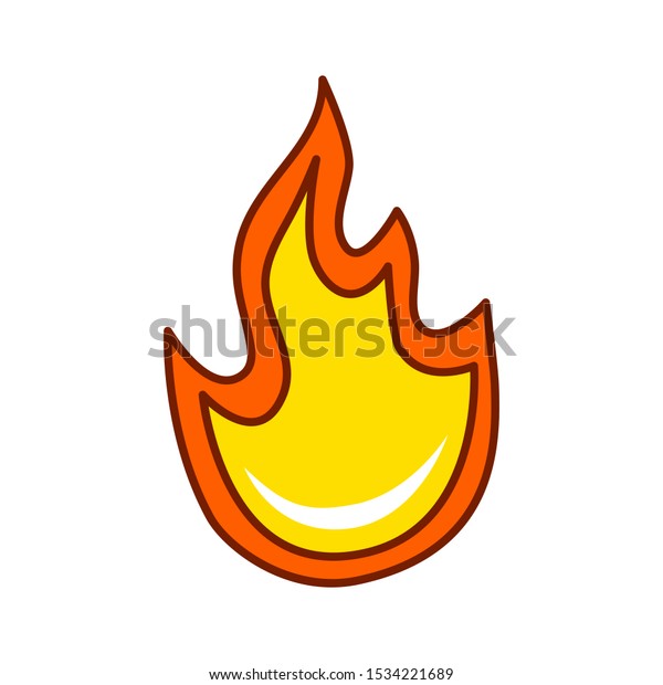 Cartoon Fire Isolated On White Vector Stock Vector (Royalty Free ...