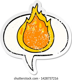 Cartoon Fire Speech Bubble Distressed Distressed Stock Vector (Royalty ...