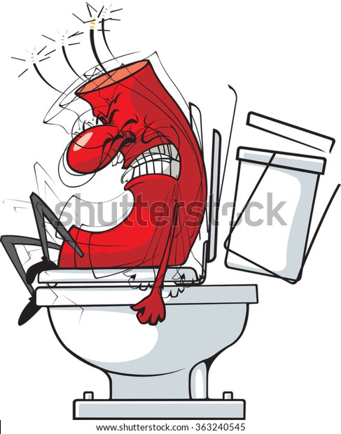 Cartoon Firecracker On Toilet Vector File: vector de stock (libre de ...