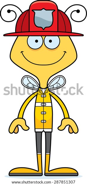 Cartoon Firefighter Bee Smiling Stock Vector (Royalty Free) 287851307 ...
