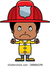 Cartoon Firefighter Boy Looking Angry Stock Vector (Royalty Free ...