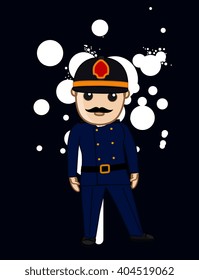Cartoon Firefighter Inspector: vector de stock (libre de regalías ...
