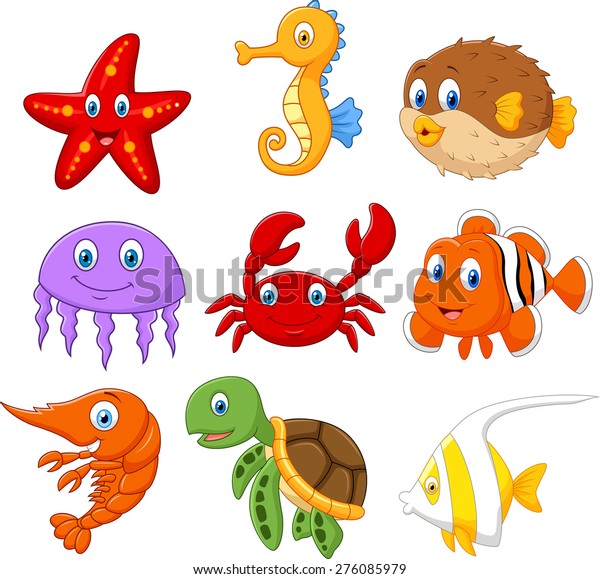 Cartoon Fish Collection Set Stock Vector (Royalty Free) 276085979 ...