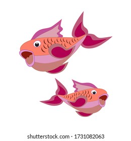Cartoon Fish On White Background Vector Stock Vector (Royalty Free ...