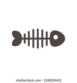 Cartoon Fishbone Cute Vector Illustration Stock Vector (Royalty Free ...