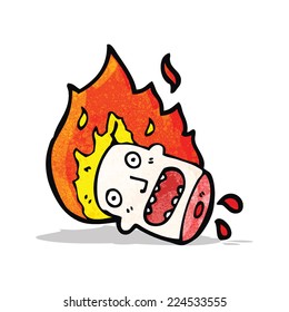 Burning Head Cartoon Stock Vector (Royalty Free) 73339411