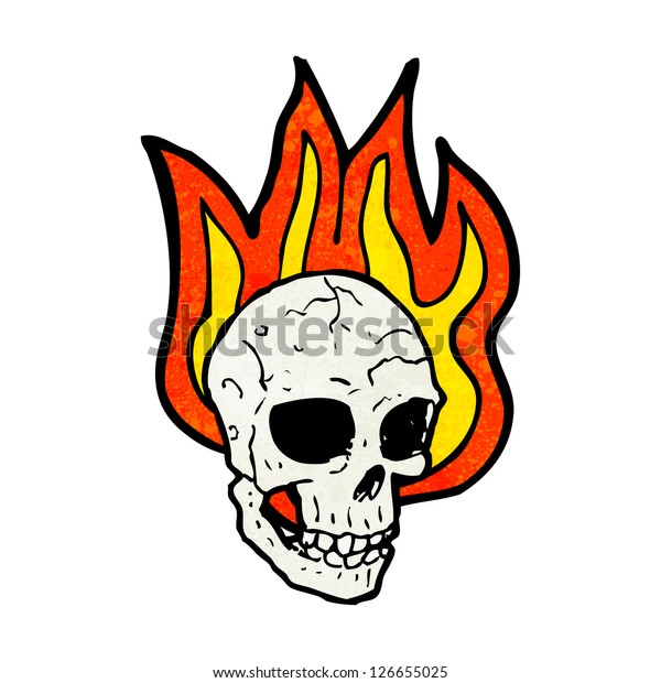 Cartoon Flaming Skull Stock Vector (Royalty Free) 126655025 | Shutterstock