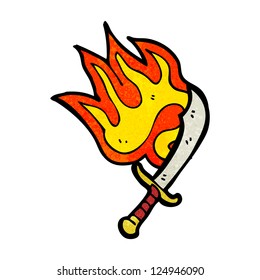 Cartoon Flaming Sword Stock Vector (Royalty Free) 124946090 | Shutterstock