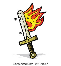 Cartoon Flaming Sword Stock Vector (Royalty Free) 124946030 | Shutterstock