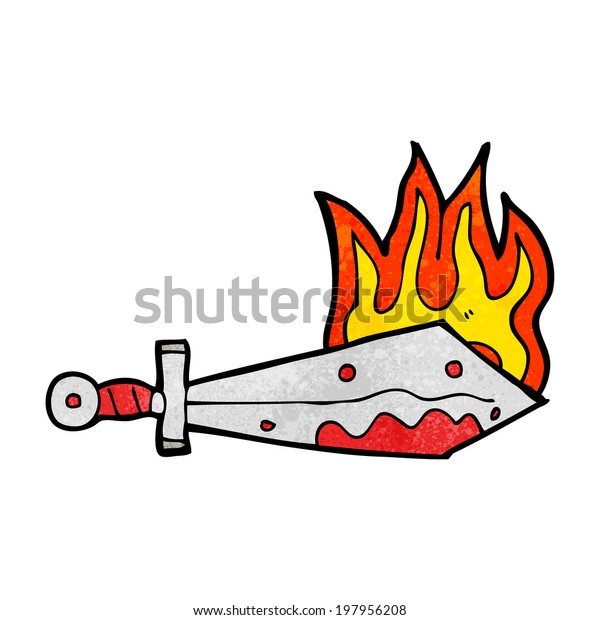 Cartoon Flaming Sword Stock Vector (Royalty Free) 197956208 | Shutterstock