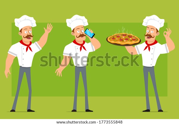 Cartoon Flat Funny Strong Chef Cook Stock Vector (Royalty Free ...
