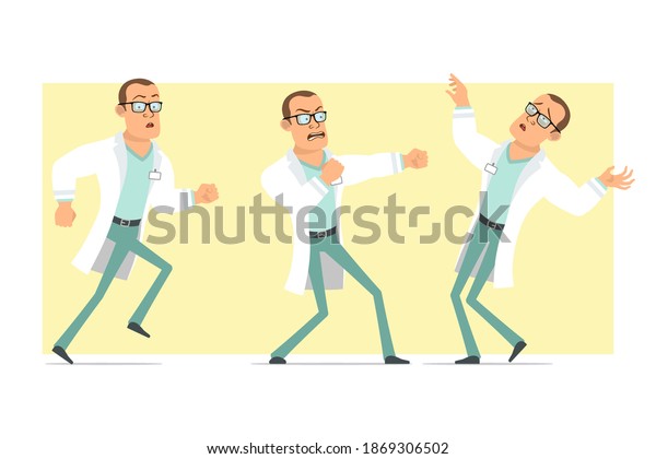 Cartoon Flat Funny Strong Doctor Man Stock Vector (Royalty Free ...
