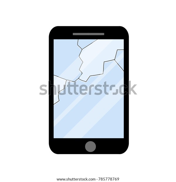 Cartoon Flat Illustration Broken Mobile Phone Stock Vector (Royalty ...