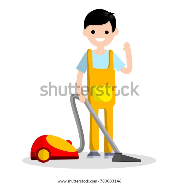Cartoon Flat Illustration Cleaning Dust Home Stock Vector (Royalty Free ...