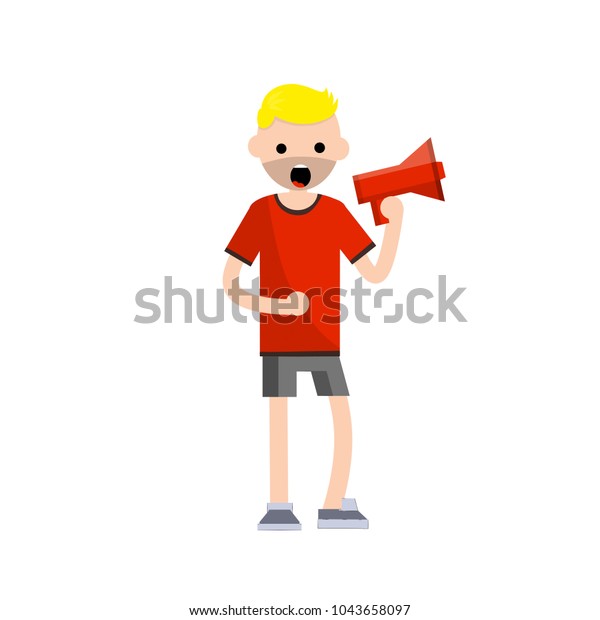 Cartoon Flat Illustration Drawing Attention Young Stock Vector (Royalty ...