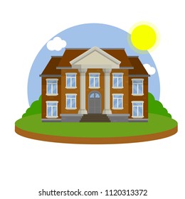 State Building Columnsinstitute College Classical Building 스톡 벡터(로열티 프리 ...